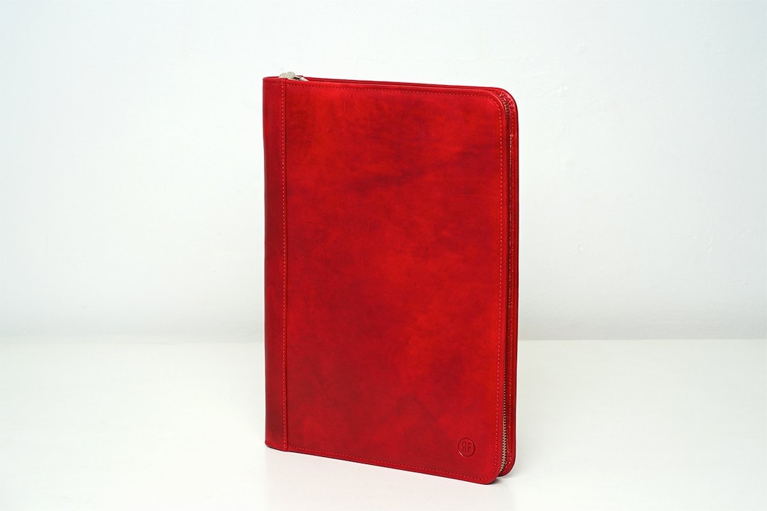 Folio Red Slim Leather Compendium - Etsy
