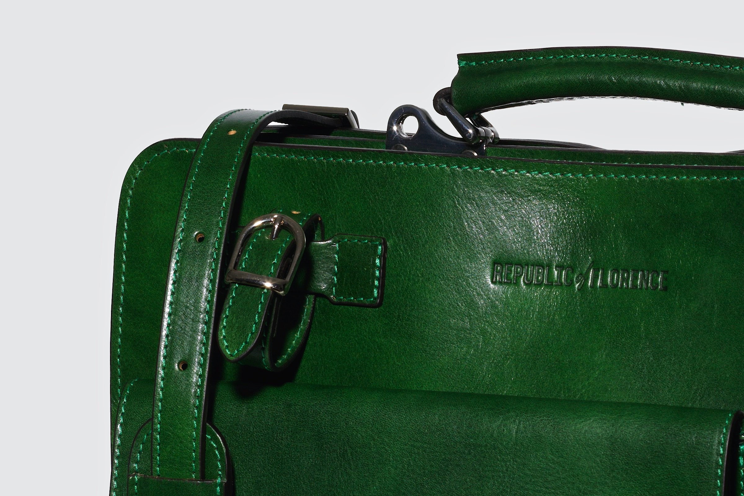 Munich Green Double Compartment Leather Briefcase - Etsy
