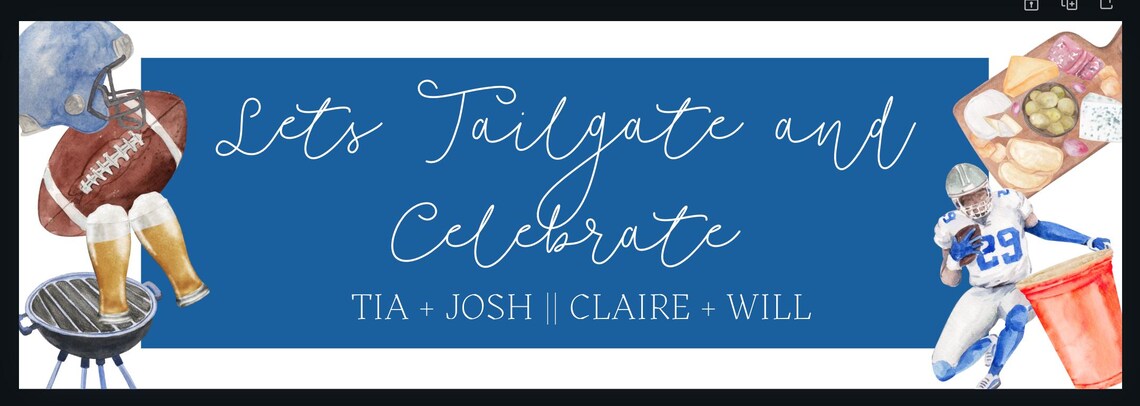Custom Tailgate Banner | Personalized Football Party Sign | Digital ...