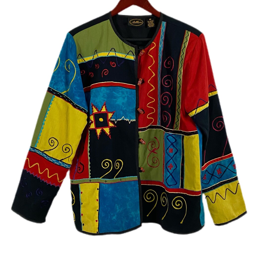 EYE CATCHING JACKET Statement Blazer Art-to-wear Outfit Colorful ...