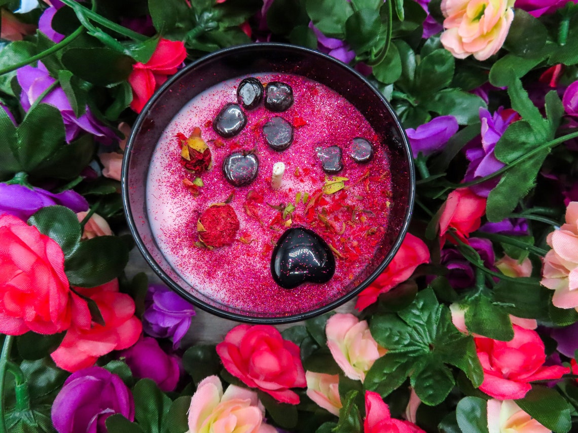 Persephone's Descent: Intention Candle With Pomegranate Flowers ...