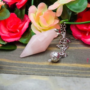 Rose Quartz Pendulum Crystal Pendulum Divination Tool - Etsy