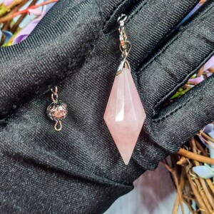 Rose Quartz Pendulum | Crystal Pendulum | Divination Tool | Scrying ...