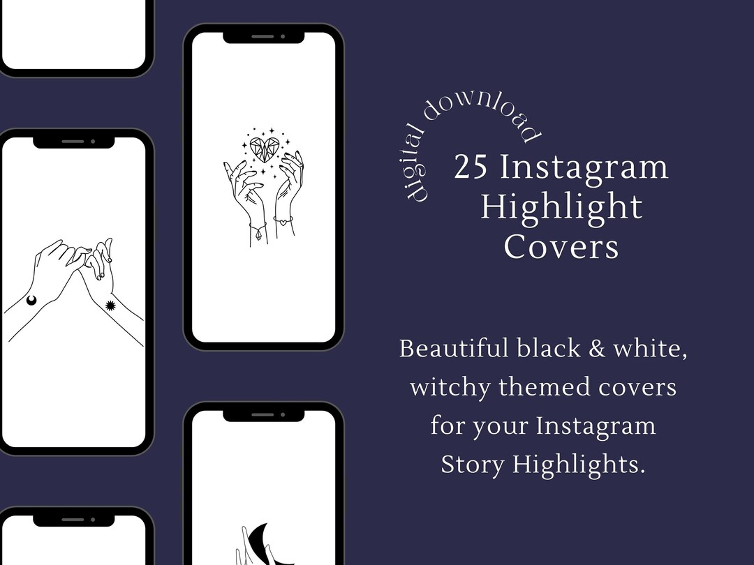 Magical Minimalist Instagram Highlight Covers | Black & White Instagram ...