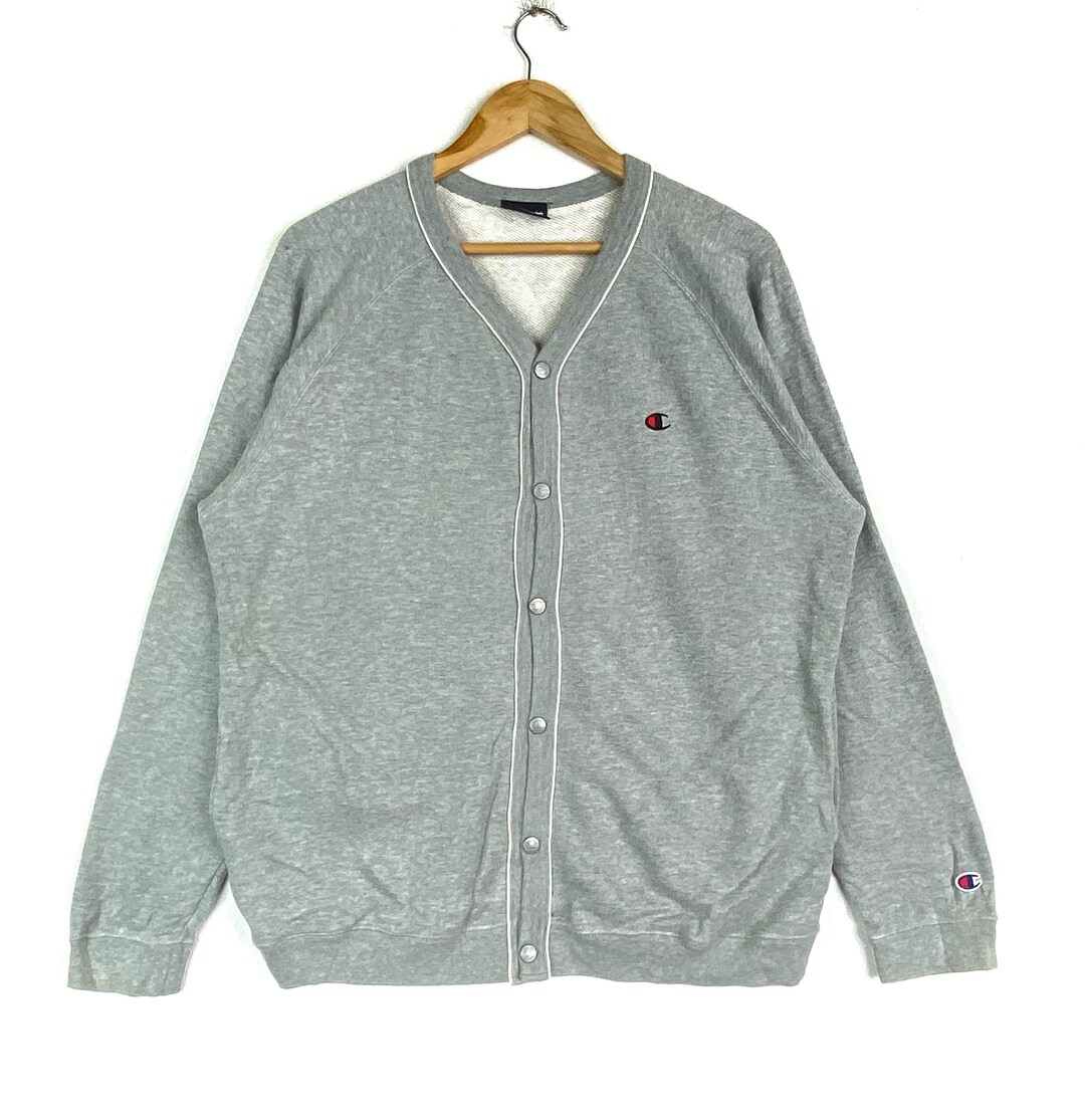 Vintage Champion Cotton Button-up Sweater - Etsy
