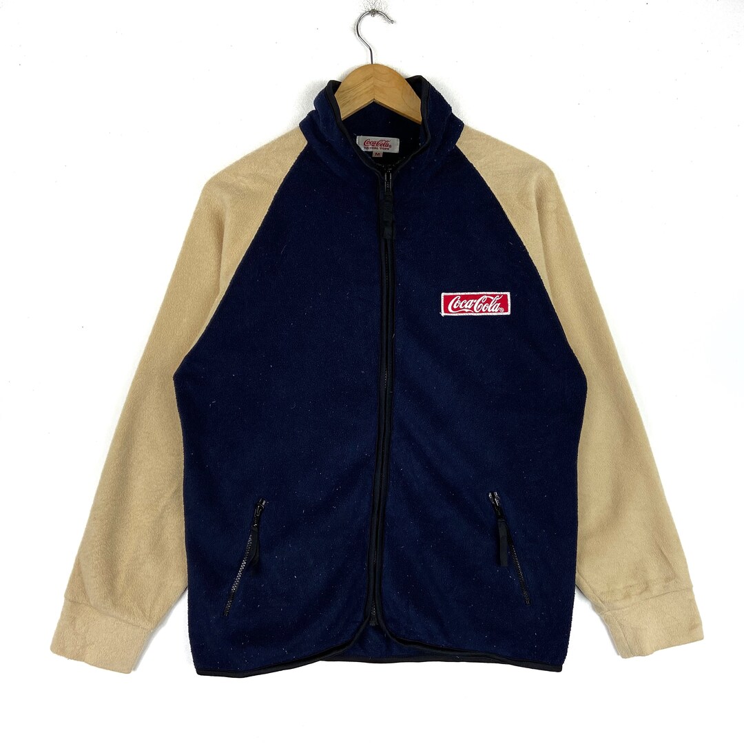 Vintage Coca-cola Fleece Jacket: Two-tone Casual Top - Etsy