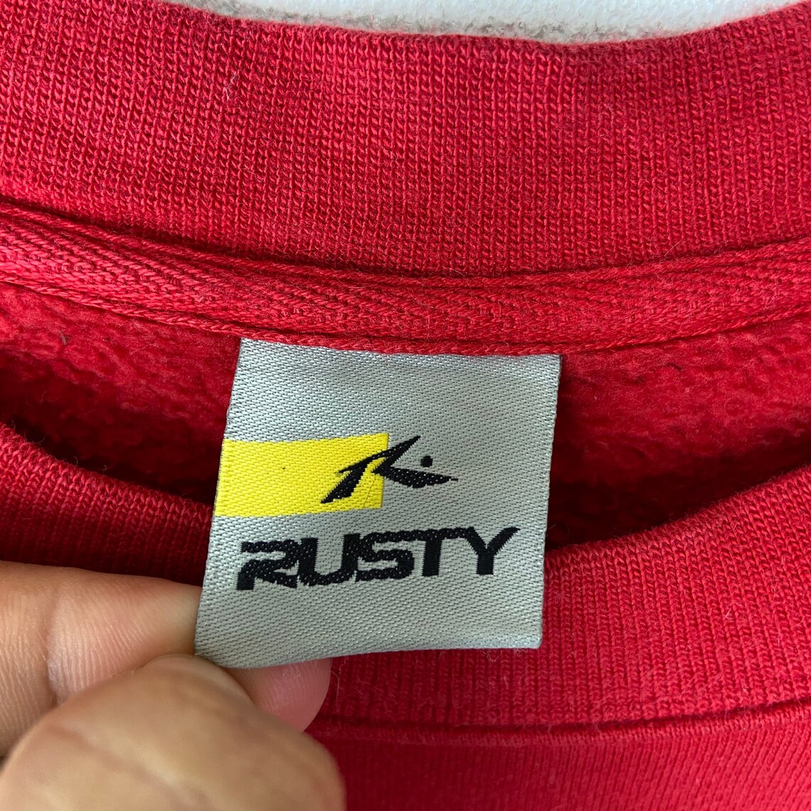 Vintage Rusty Surfboards Sweatshirt Big Logo Red Color Pullover Jumper ...