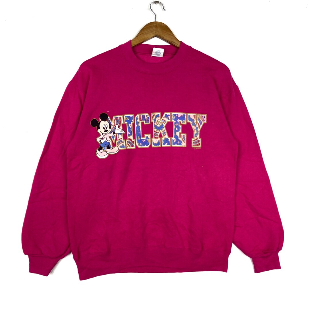 Vintage 90s Mickey Mouse Sweatshirt - Velva Sheen Big Logo - Etsy