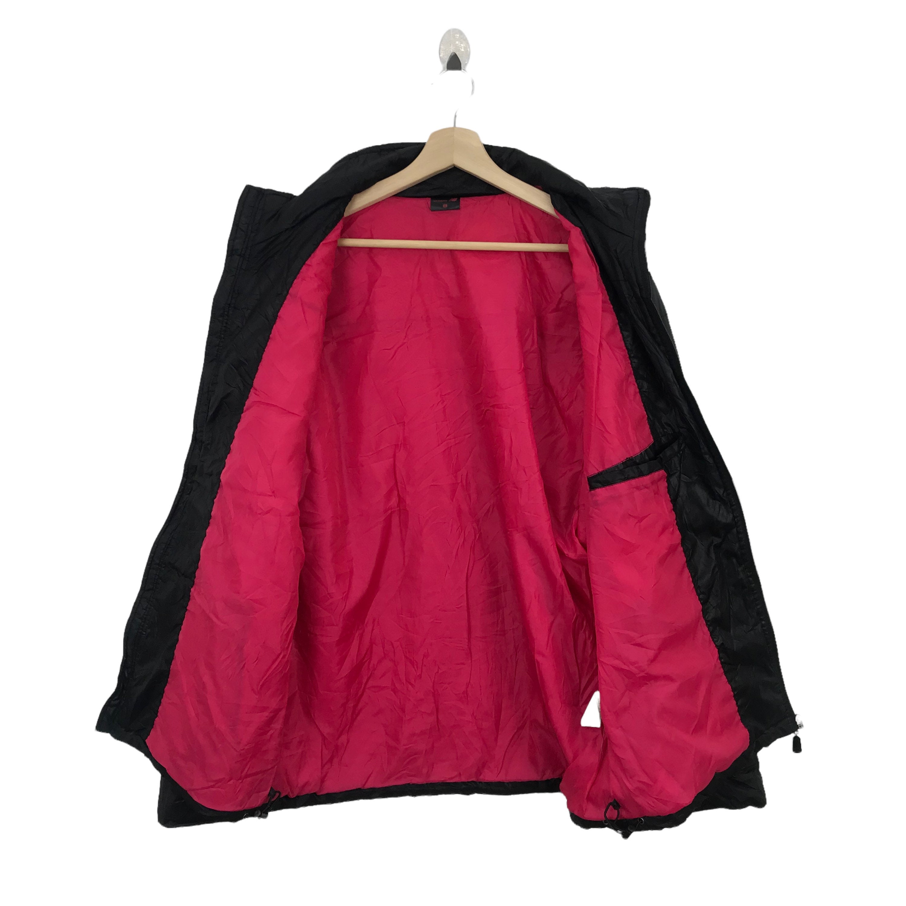 NEW BALANCE Puffer Jacket Small Logo Full Zipper Hiphop Swag Streetwear ...