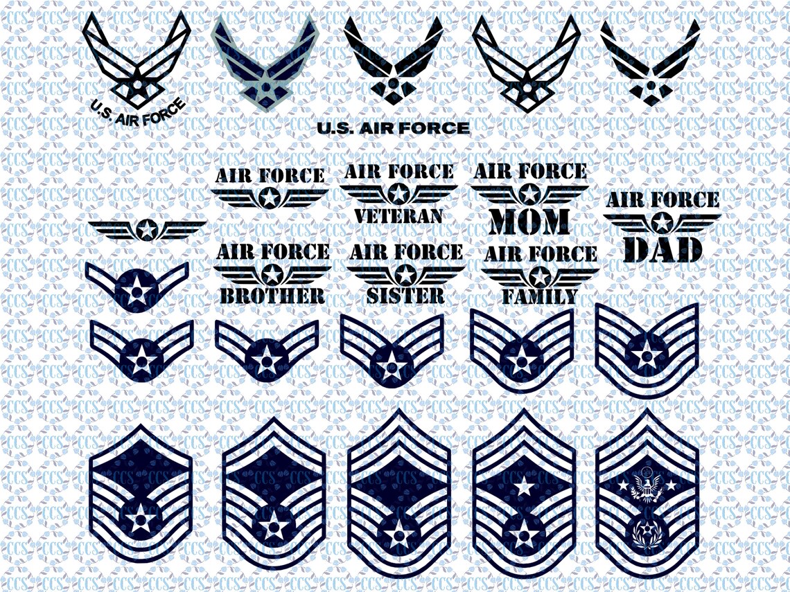 Download Air Force Family SVG / ASAF Ranks / Logos - Etsy