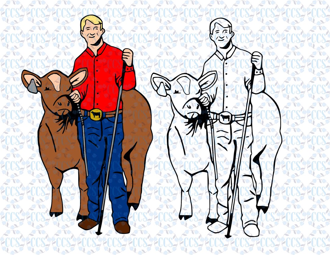 Download Show Cow Boy SVG, Livestock Svg - Etsy