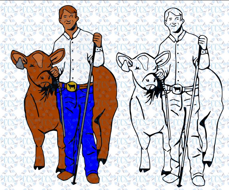 Download Show Cow Boy SVG Livestock Svg - Etsy