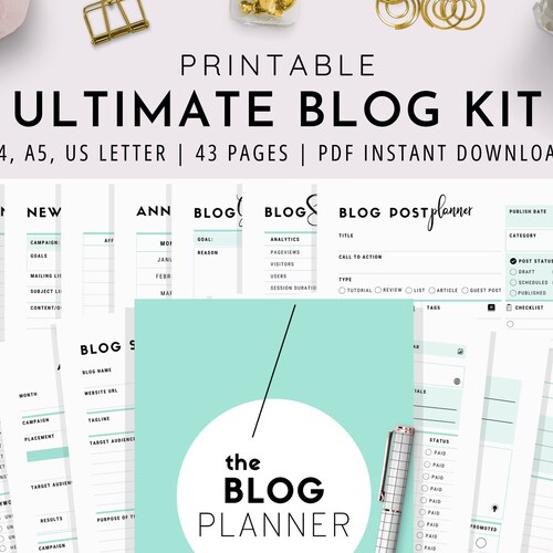 A4 Blog Post Planner Printable Blogger Planner Blogging - Etsy