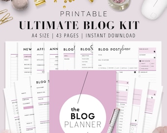 Ultimate Blog Planner, A4, A5, US Letter, Blogging Kit, Blogger Kit ...