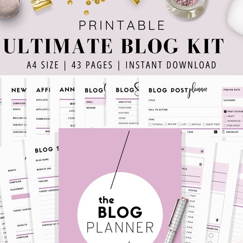 Ultimate Blog Planner A4 A5 US Letter Blogging Kit - Etsy