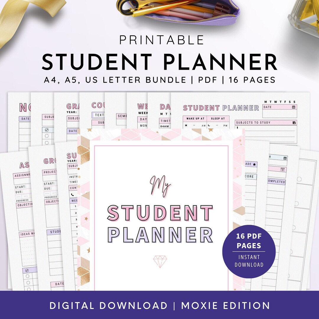 Student Planner Printable , Study Planner, School Planner, College ...