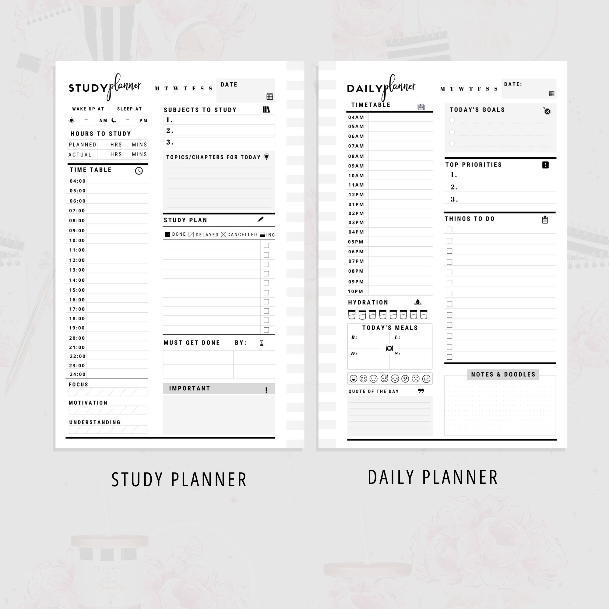 Half Letter Student Planner Printable Study Planner School - Etsy