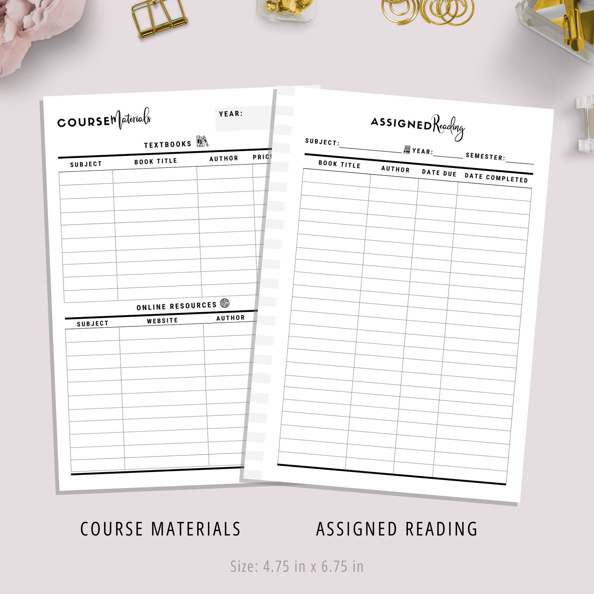 Personal Wide Student Planner Printable Study Planner | Etsy