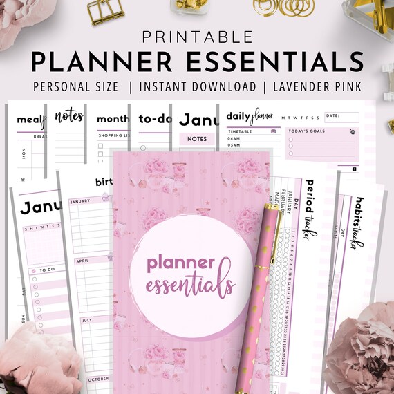 Personal Size Planner Essentials Pink Lavender Planner - Etsy