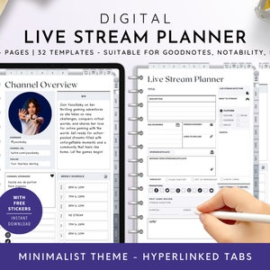 Digital Live Stream Planner, Live Streaming Planner, Streamer Planner ...