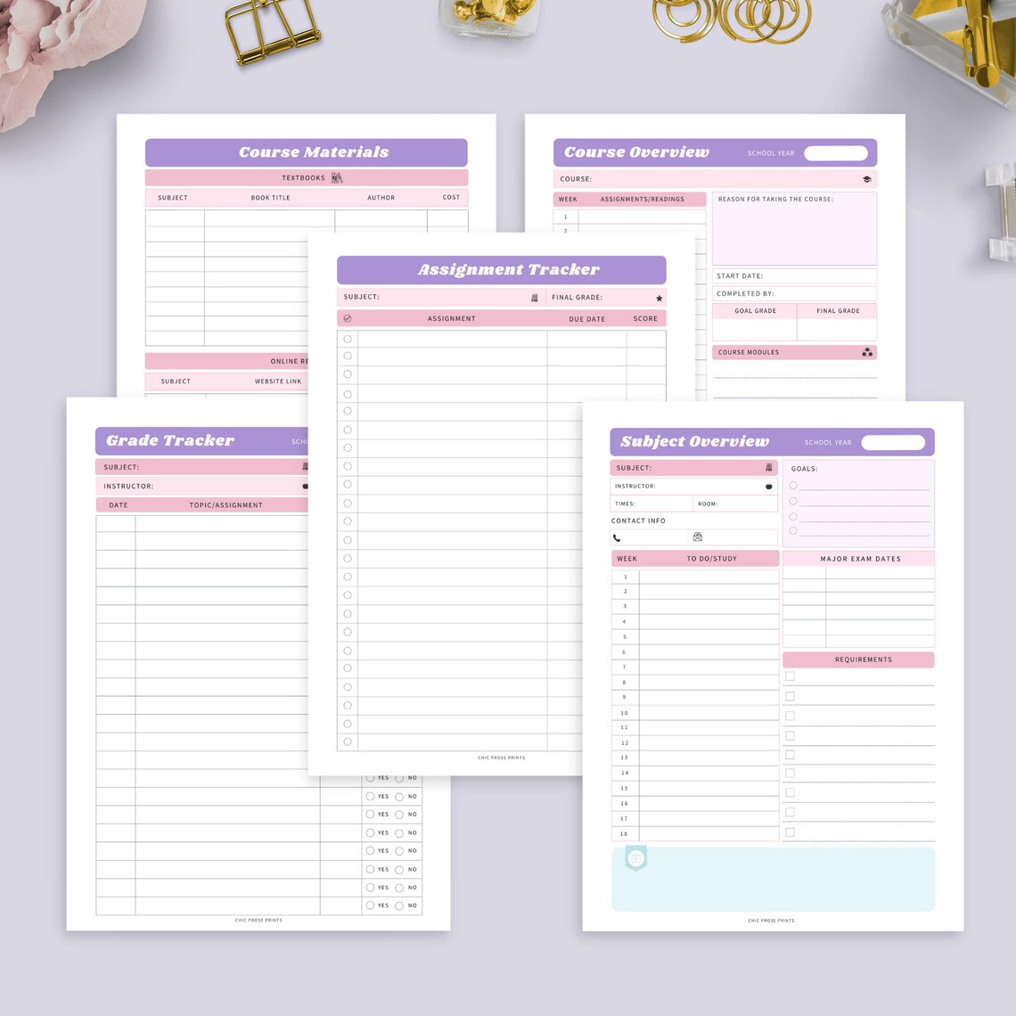 Cute Student Planner, Study Planner for College, School Planner ...