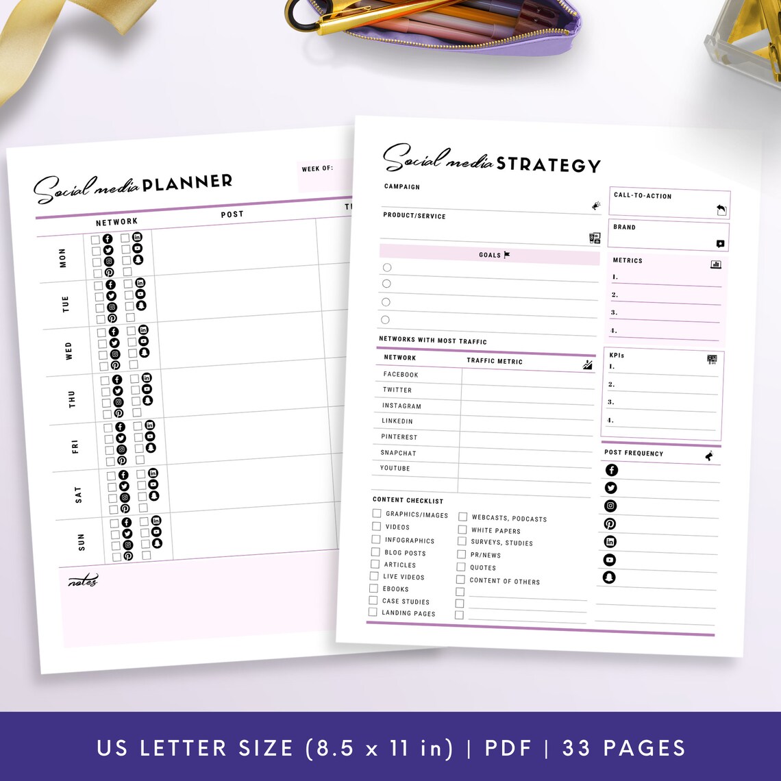 US Letter, Marketing Campaign Planner, 33 Pages, Marketing Campaign ...