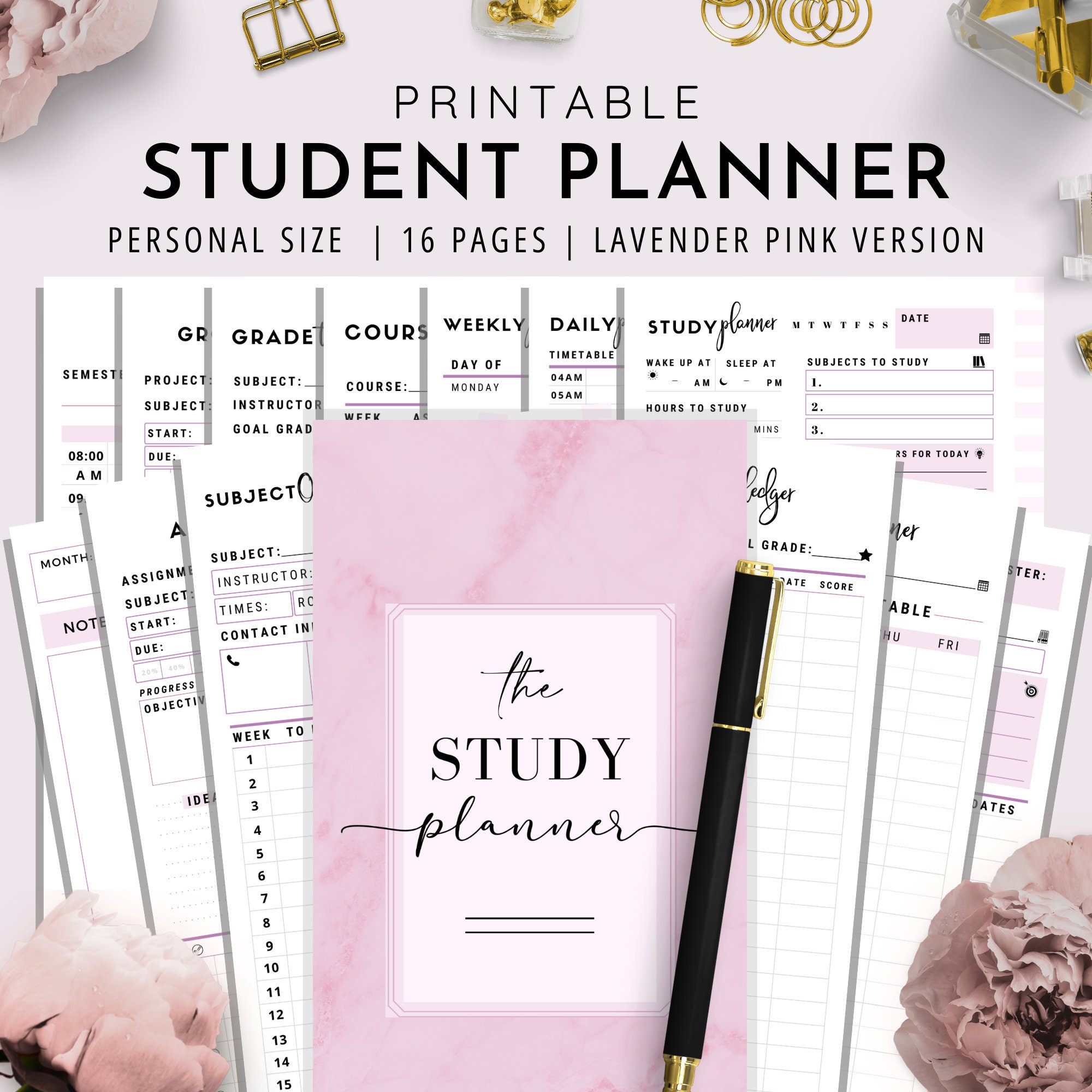 Personal, Student Planner Printable , Study Planner, School Planner ...