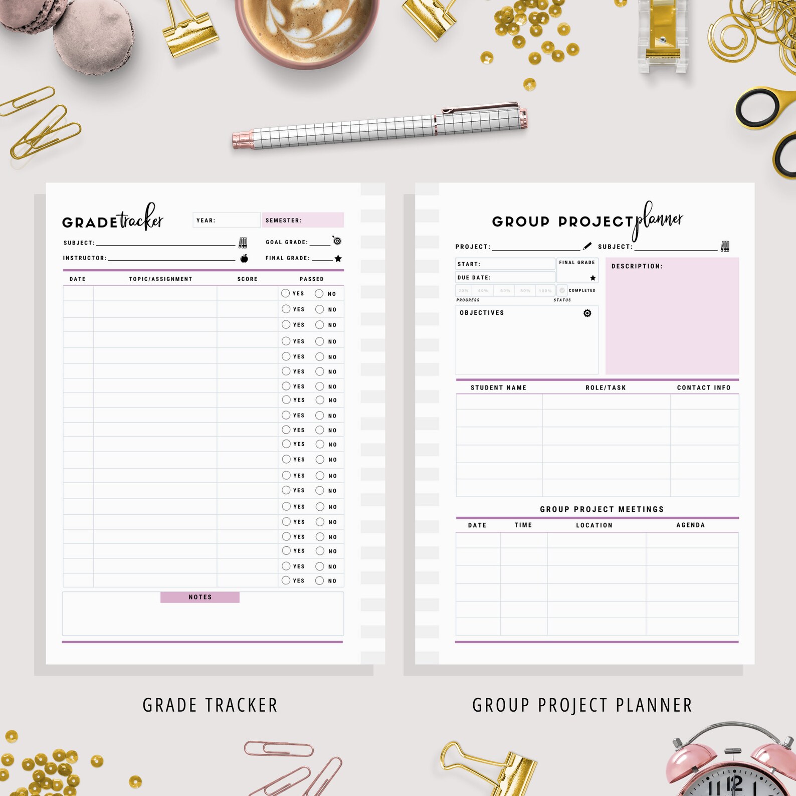A5 Student Planner Printable lavender Study Planner | Etsy