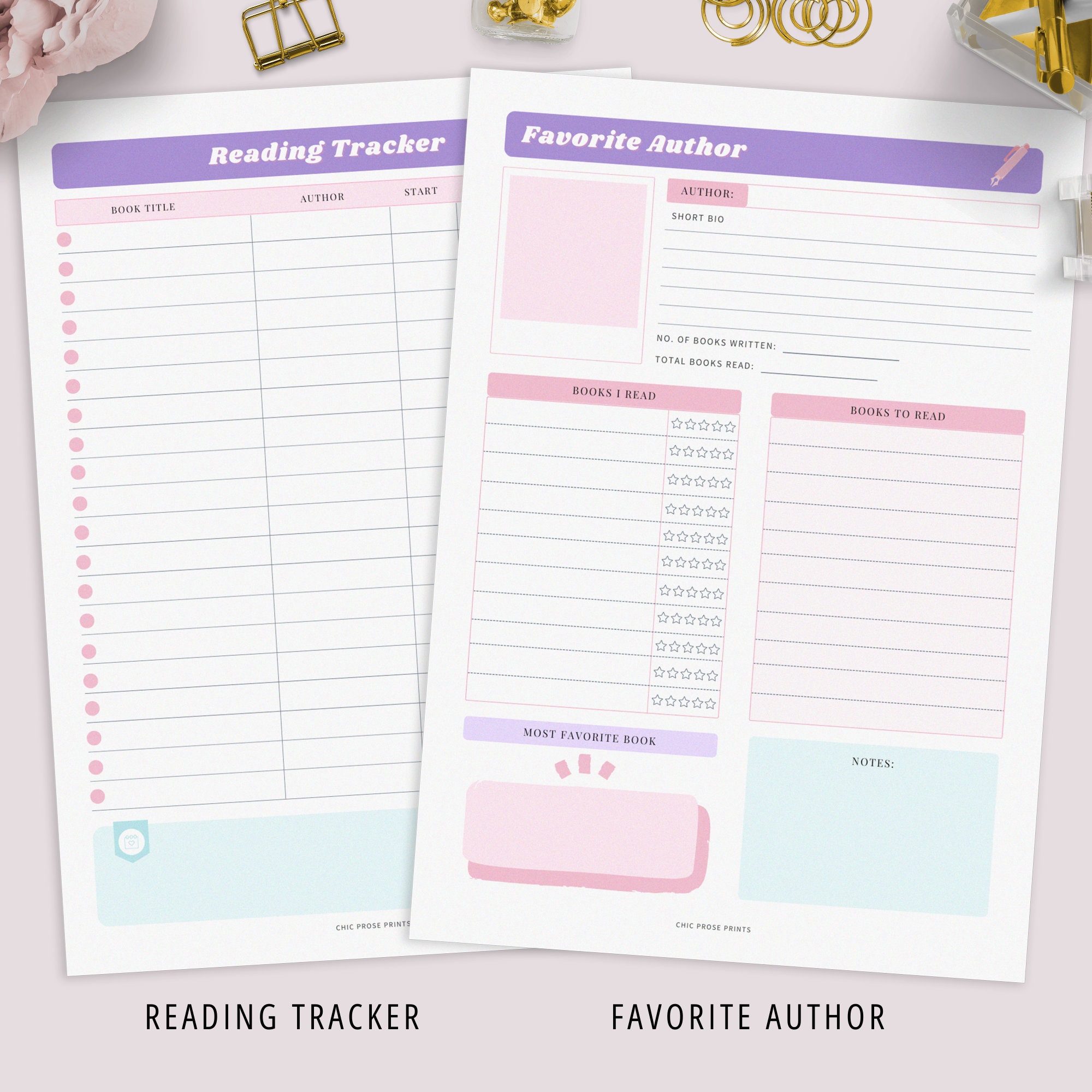 Cute Reading Planner, Reading Tracker, Book Lovers Planner, Book ...