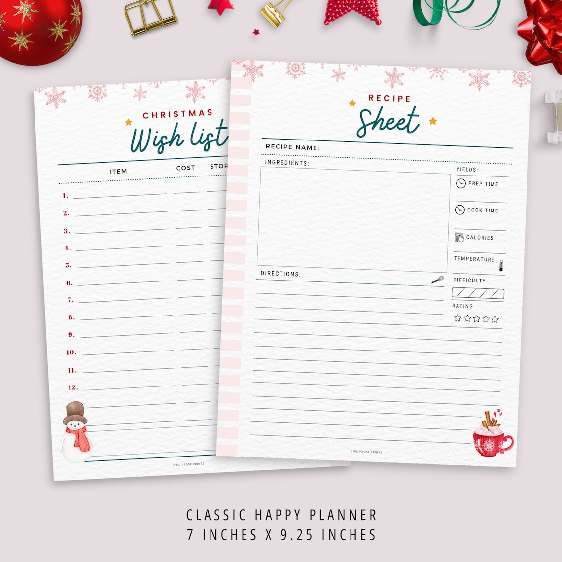 Classic HP Christmas Planner, Holiday Planner, Gift Planner, Christmas ...