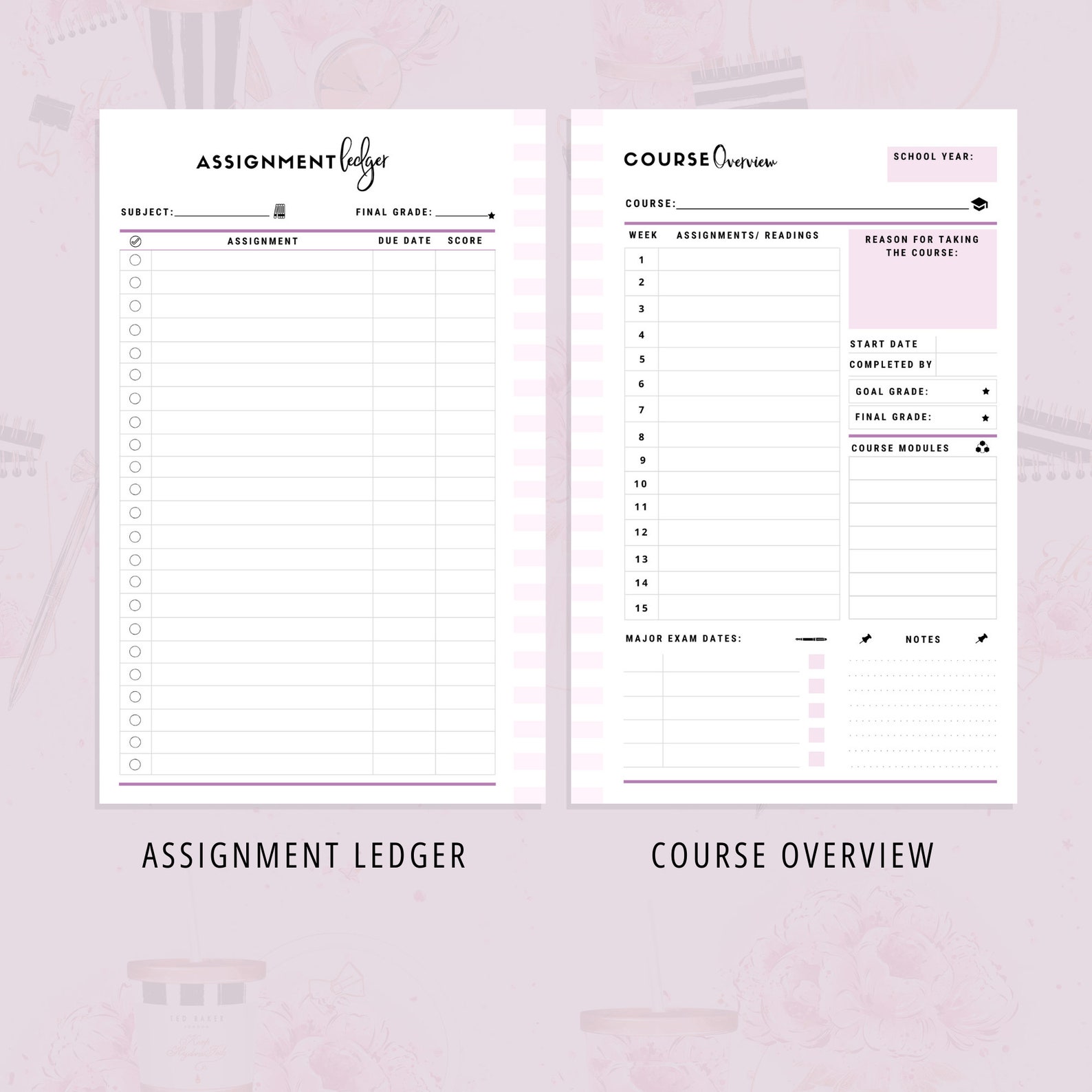 Half Letter Student Planner Printable Study Planner School - Etsy