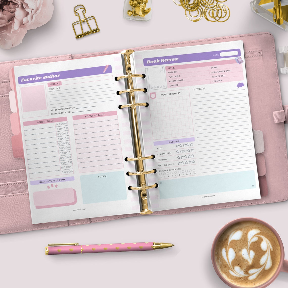 Cute Reading Planner, Reading Tracker, Book Lovers Planner, Book ...