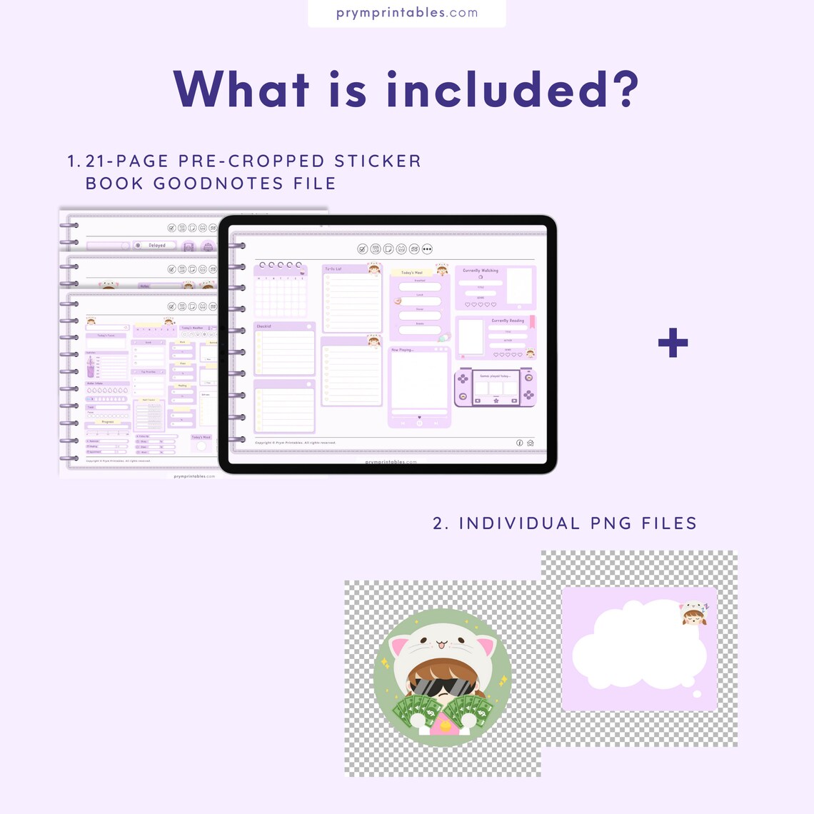 Cute Digital Widget Stickers, Digital Sticky Notes, Goodnotes Sticker ...