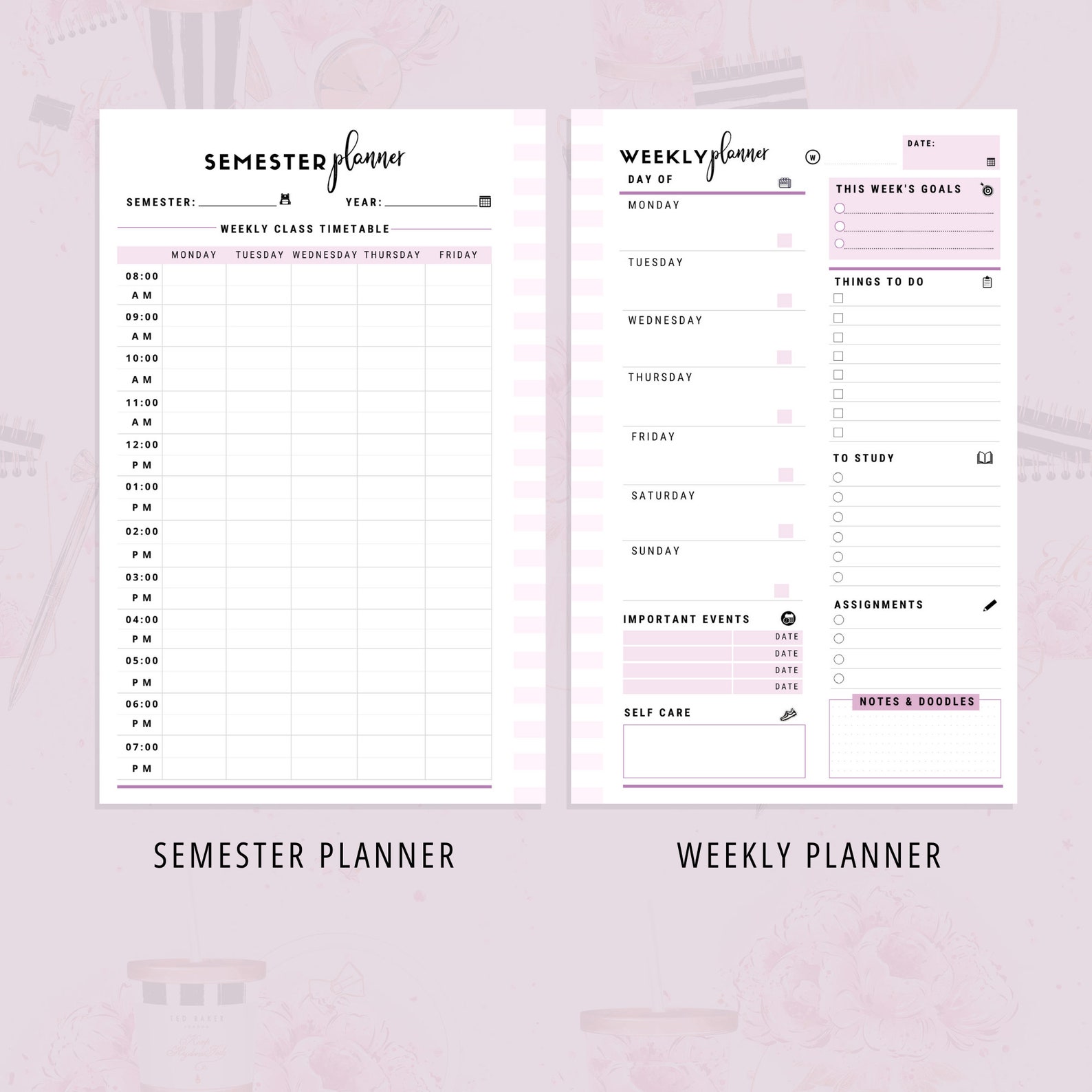 Mini HP Student Planner Printable Study Planner School - Etsy