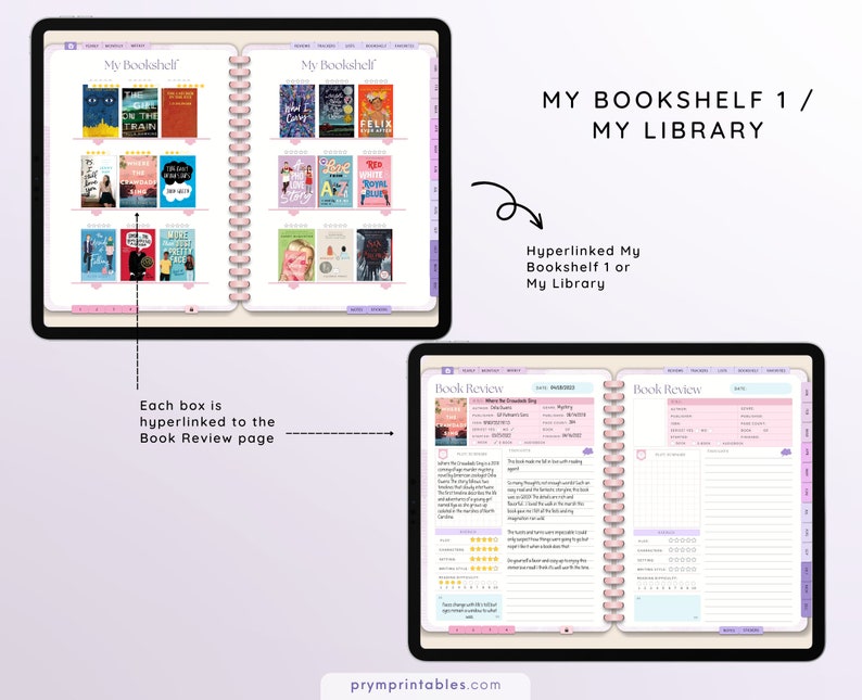 Digital Reading Journal, Digital Reading Planner, Reading Tracker ...