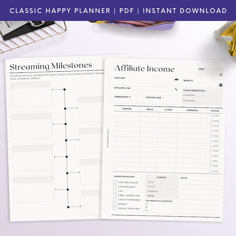 Classic HP Live Stream Planner, Live Streaming Planner, Streamer ...