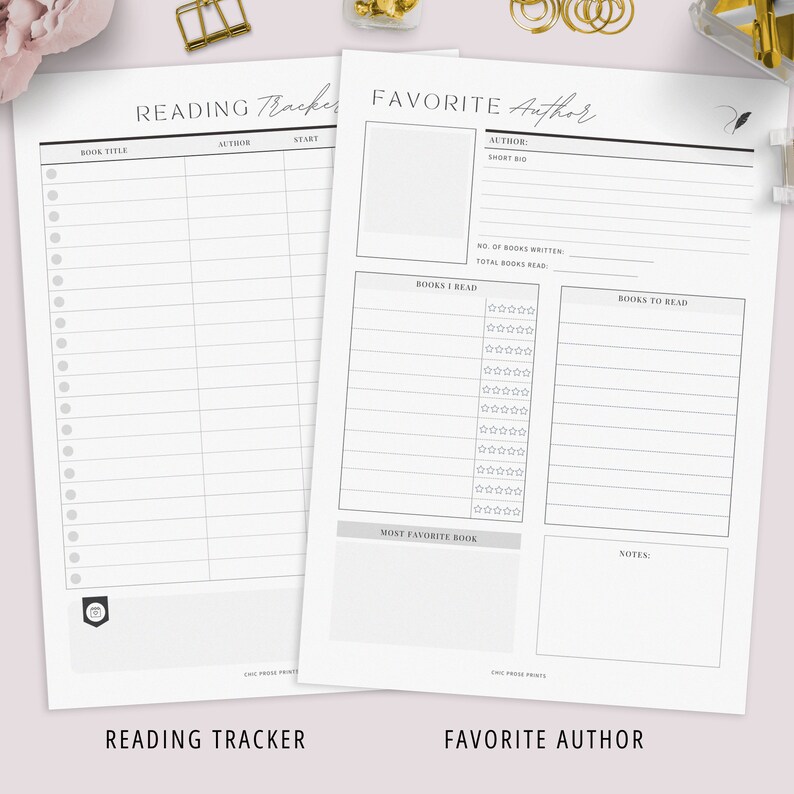 Printable Reading Journal, Book Tracker, Reading Planner, Book Review ...