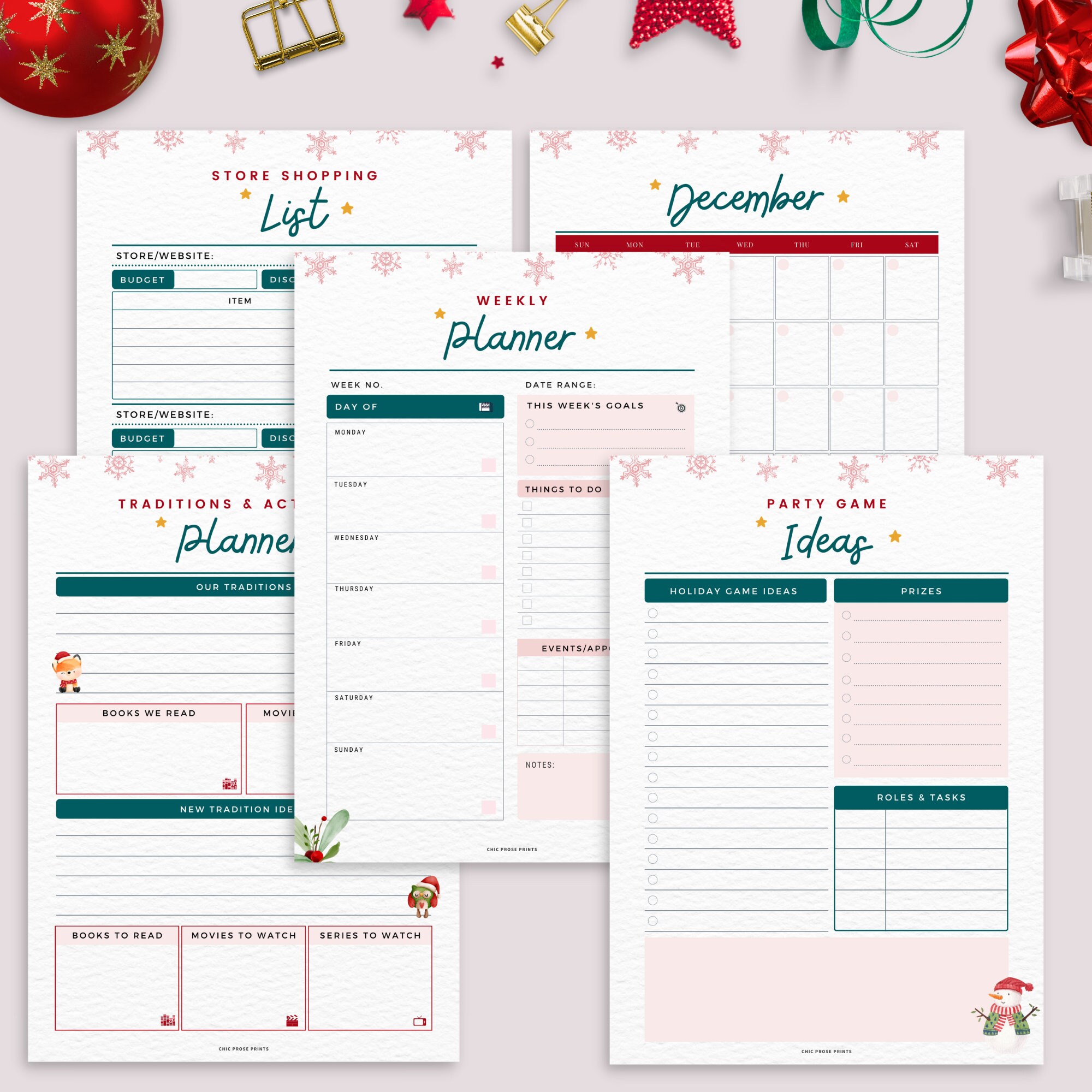 Printable Christmas Planner, Holiday Planner, Gift Planner, Christmas ...