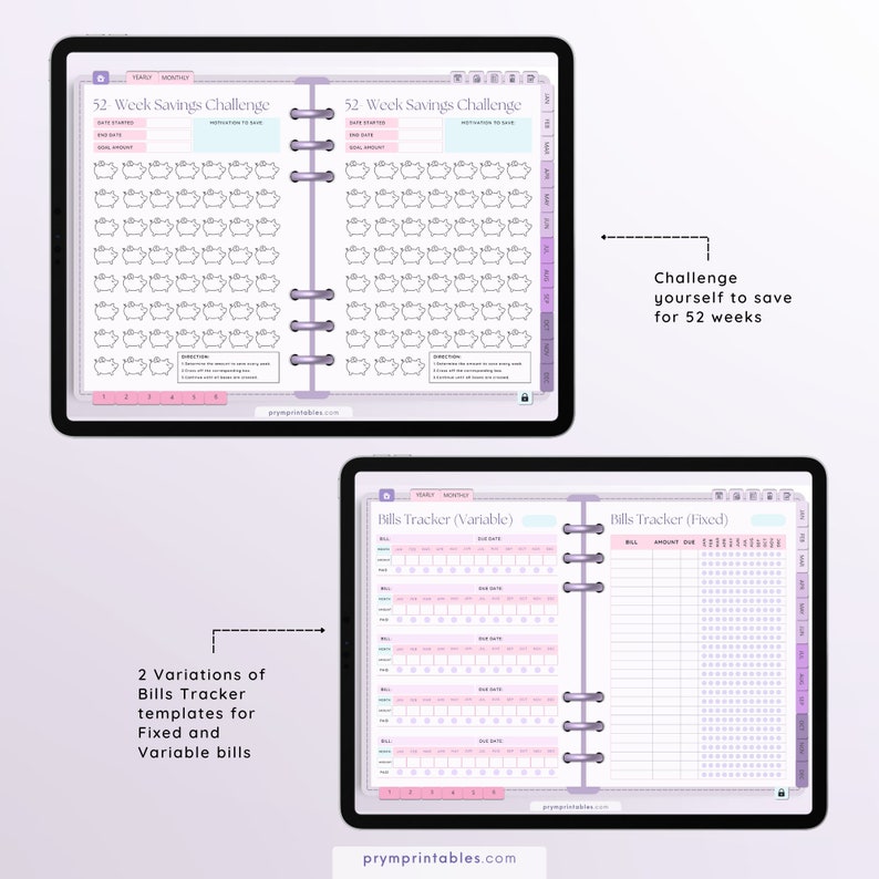 Digital Budget Planner Undated, Undated Finance Planner, Digital ...