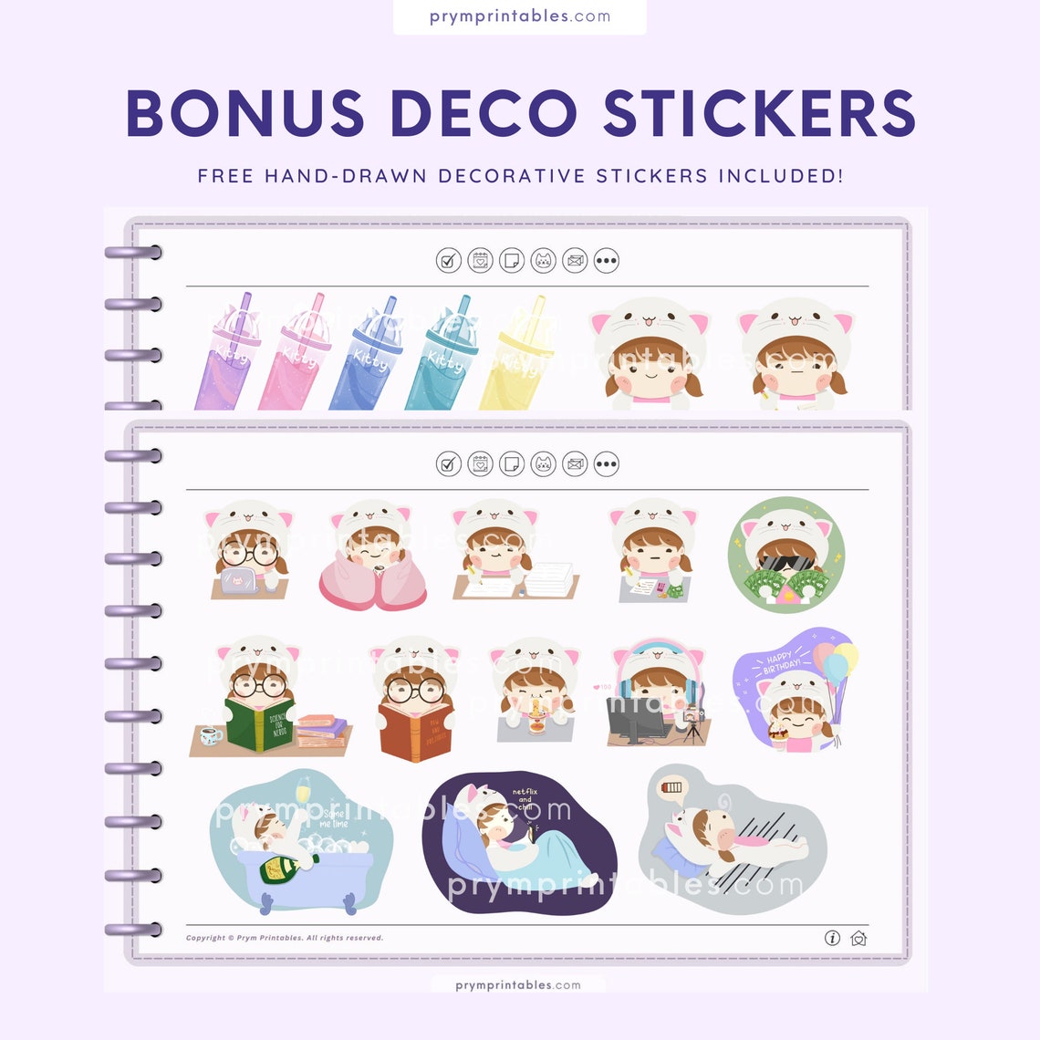 Cute Digital Widget Stickers, Digital Sticky Notes, Goodnotes Sticker ...
