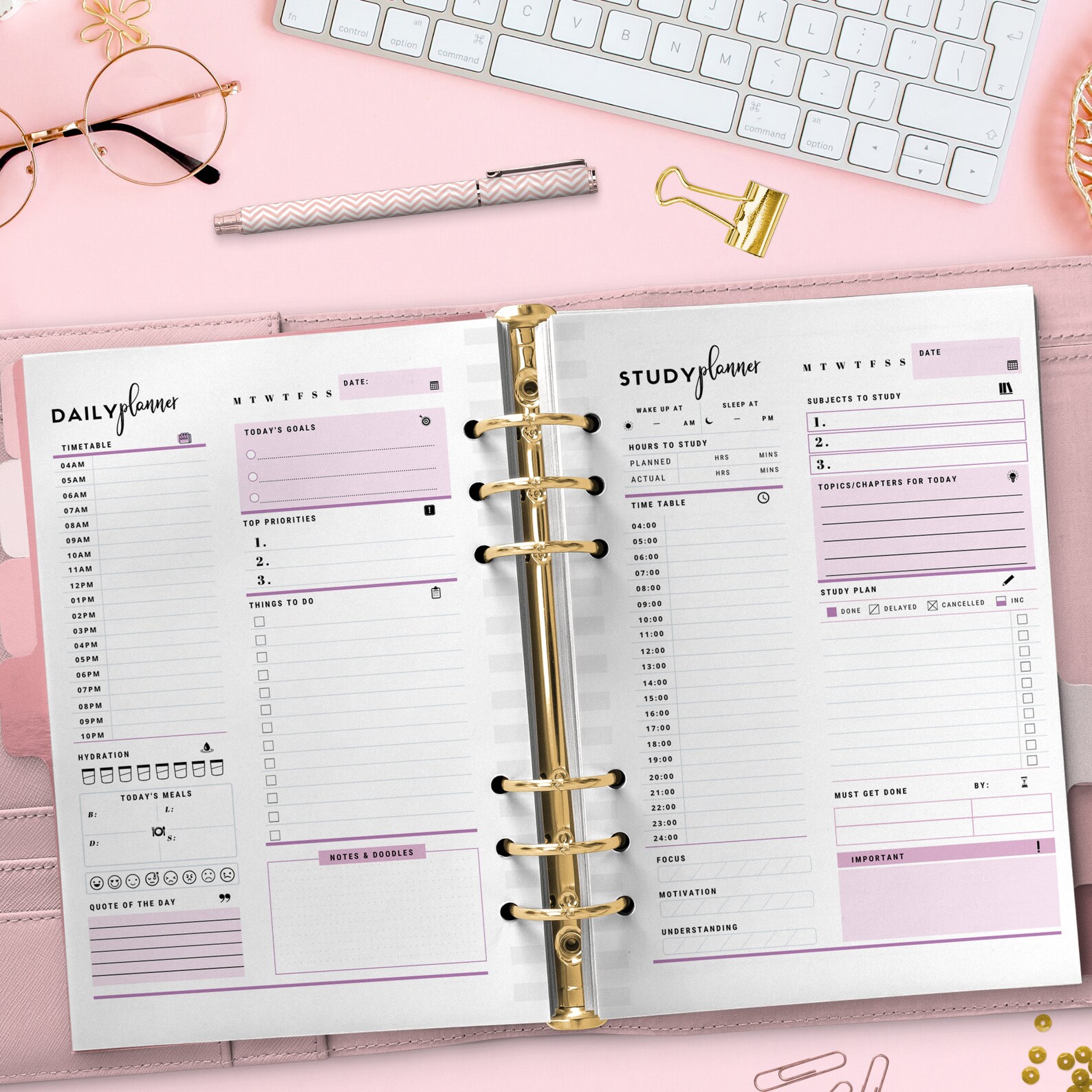 A5 Student Planner Printable lavender Study Planner | Etsy