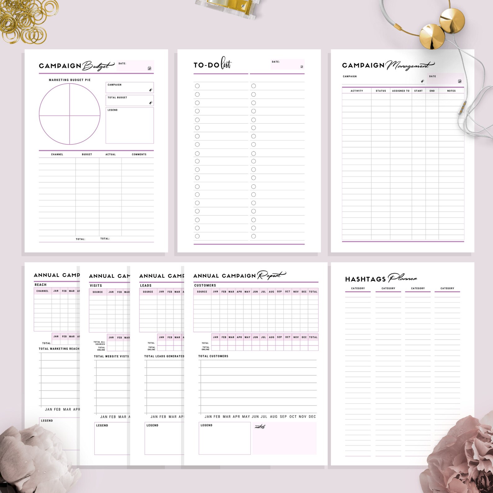 A4 Marketing Campaign Planner 33 Pages Marketing Campaign | Etsy