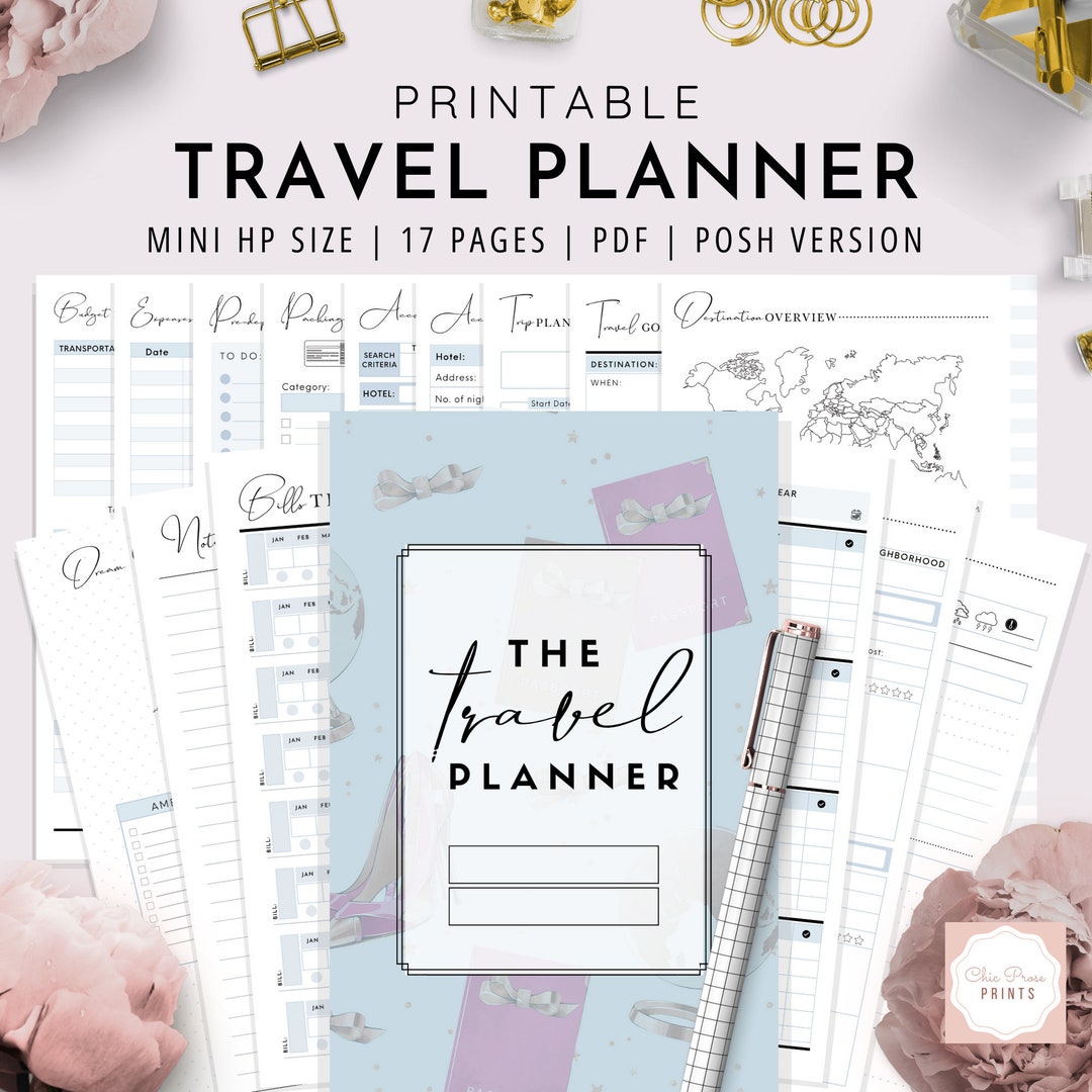 Mini HP, Travel Planner, Printable Travel Planner, Vacation Planner ...