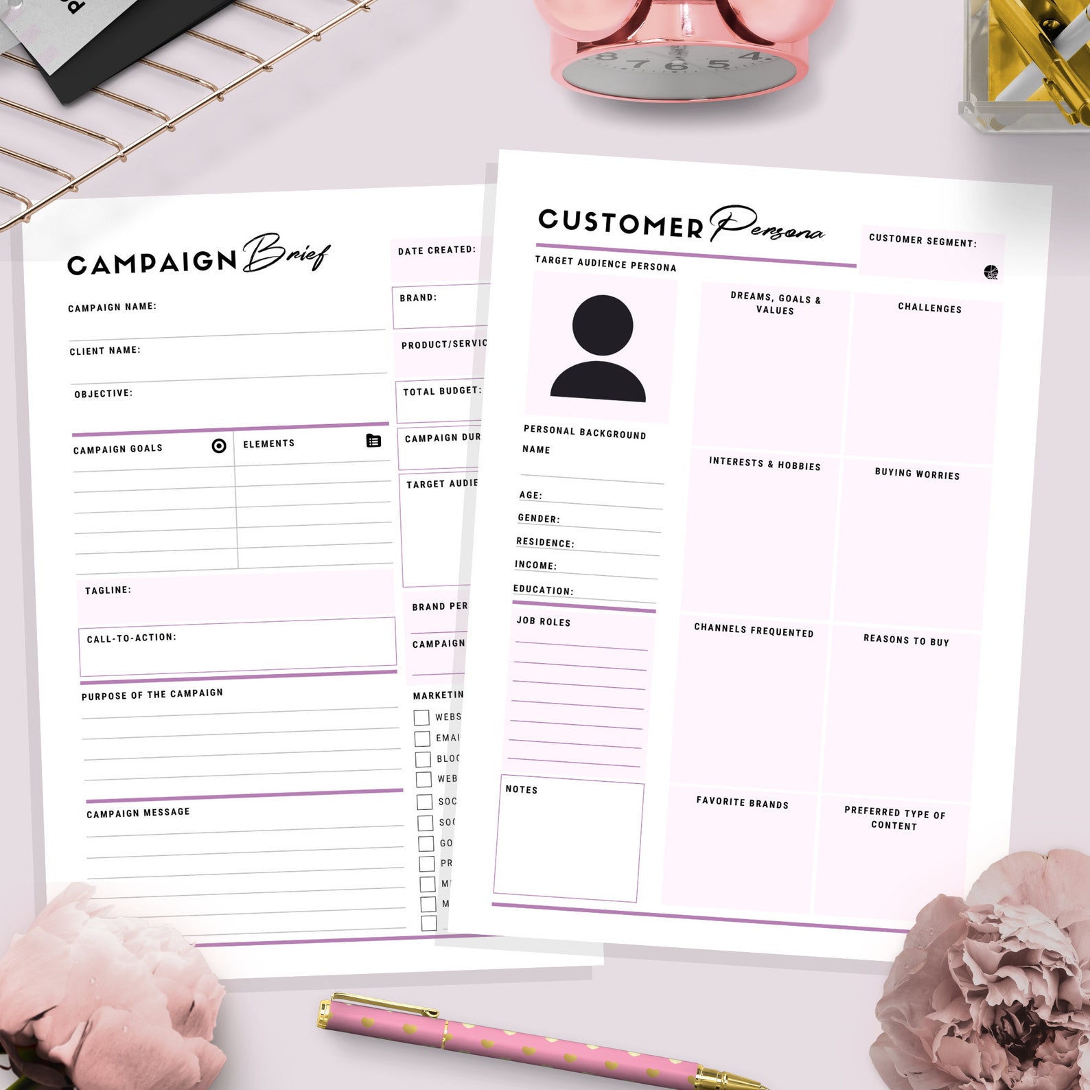 A4 Marketing Campaign Planner 33 Pages Marketing Campaign | Etsy