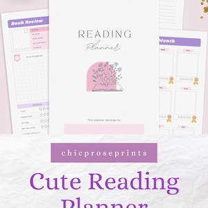 Cute Reading Planner, Reading Tracker, Book Lovers Planner, Book ...