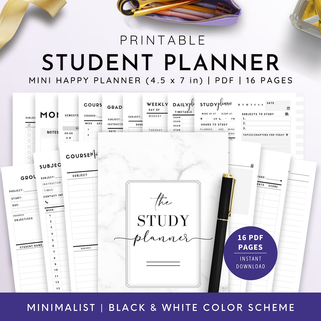 Mini HP, Student Planner Printable , Study Planner, School Planner ...