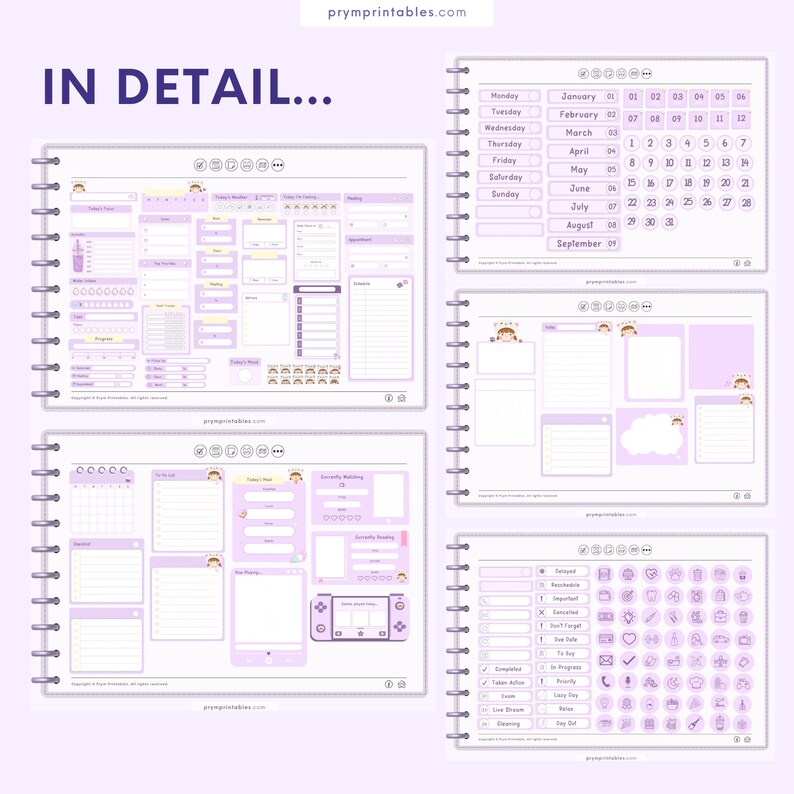 Cute Digital Widget Stickers, Digital Sticky Notes, Goodnotes Sticker ...