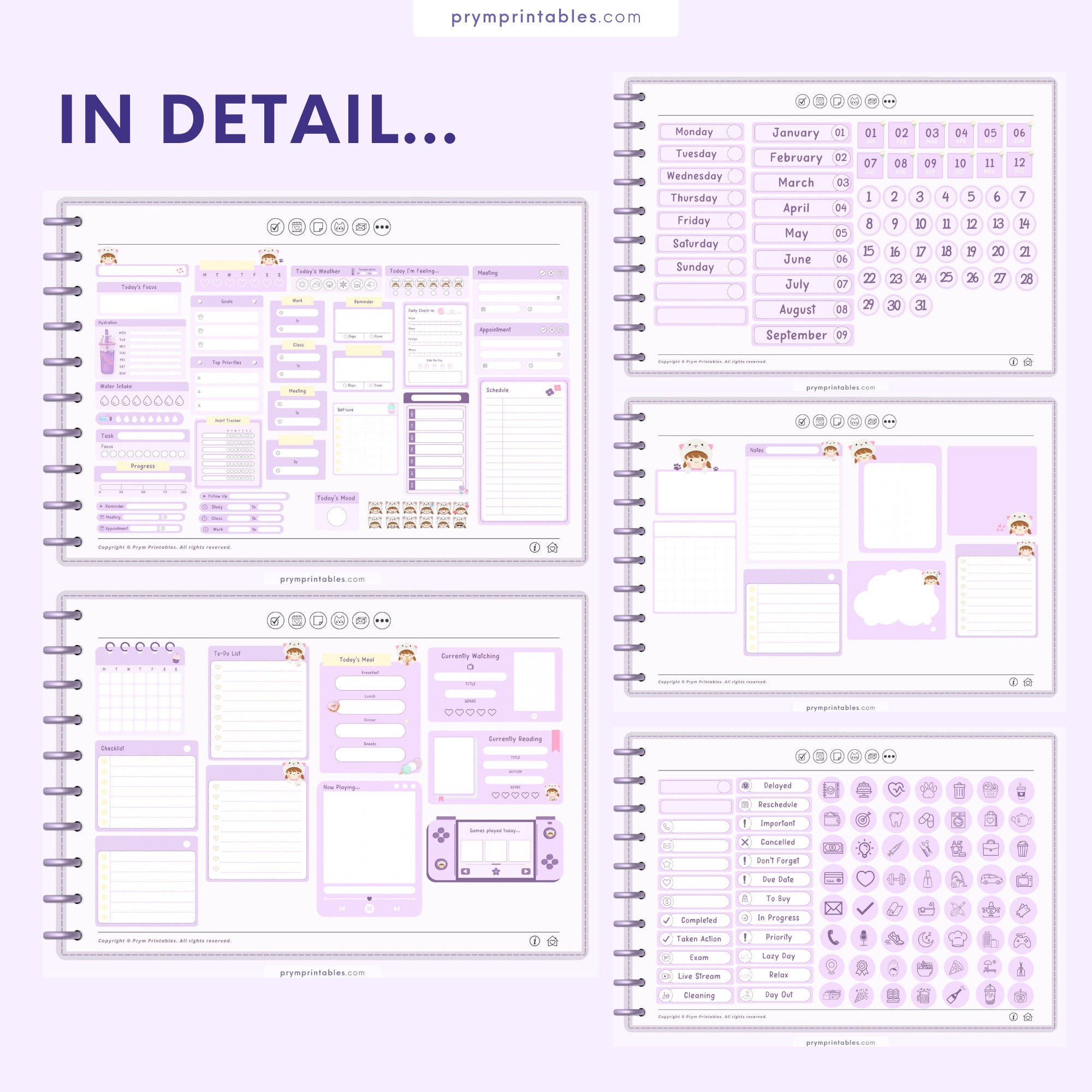 Cute Digital Widget Stickers, Digital Sticky Notes, Goodnotes Sticker ...