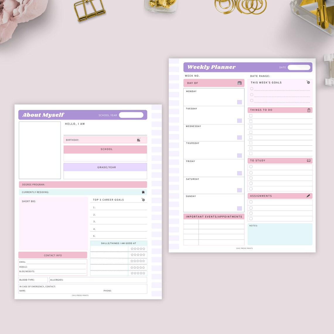 Classic HP Cute Student Planner, Study Planner for College, School ...