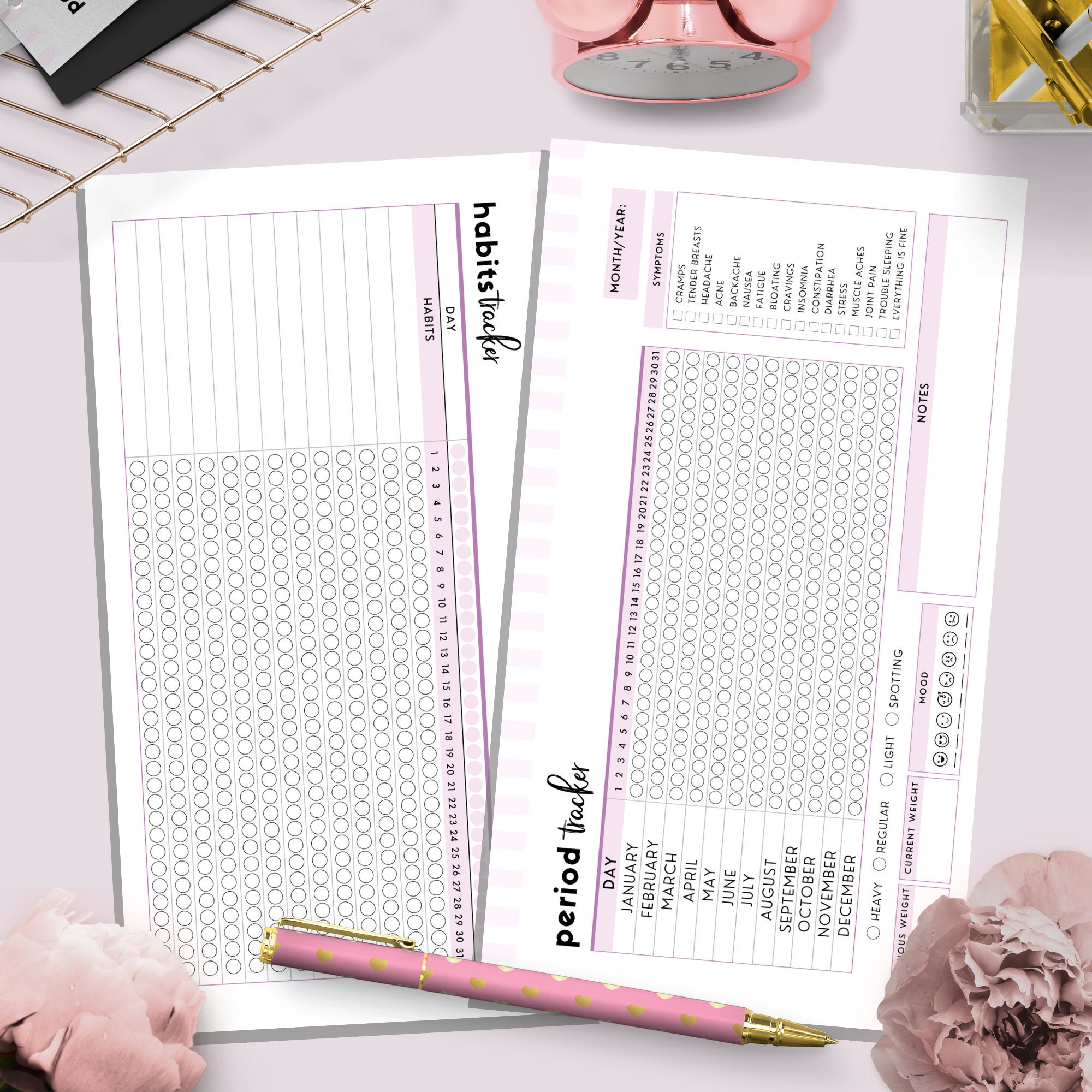 Personal Size Planner Essentials Pink Lavender Planner - Etsy